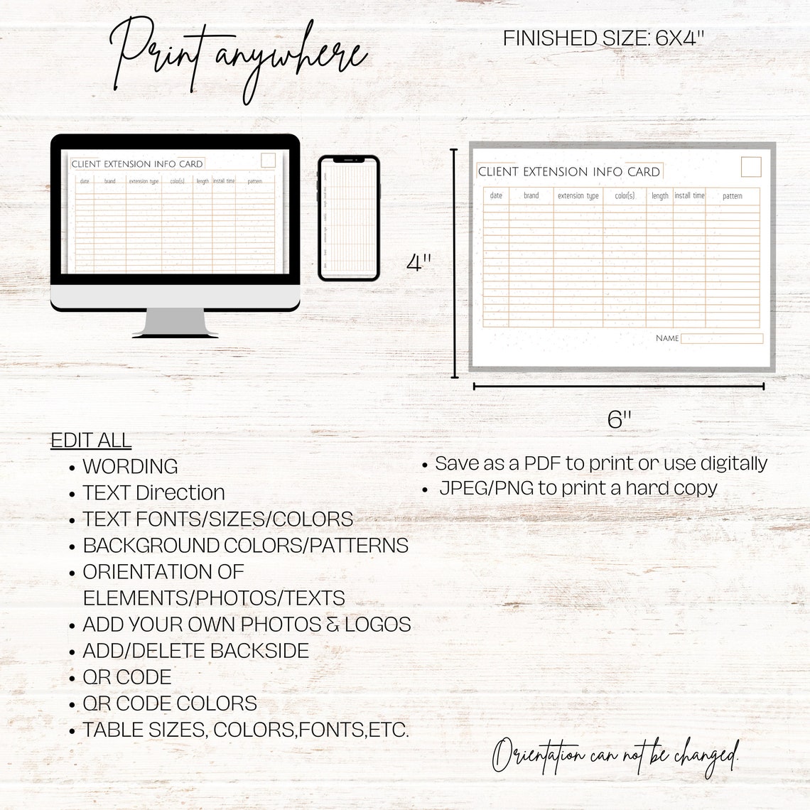 Salon Client Intake Form, Client History Template, Client Record ...