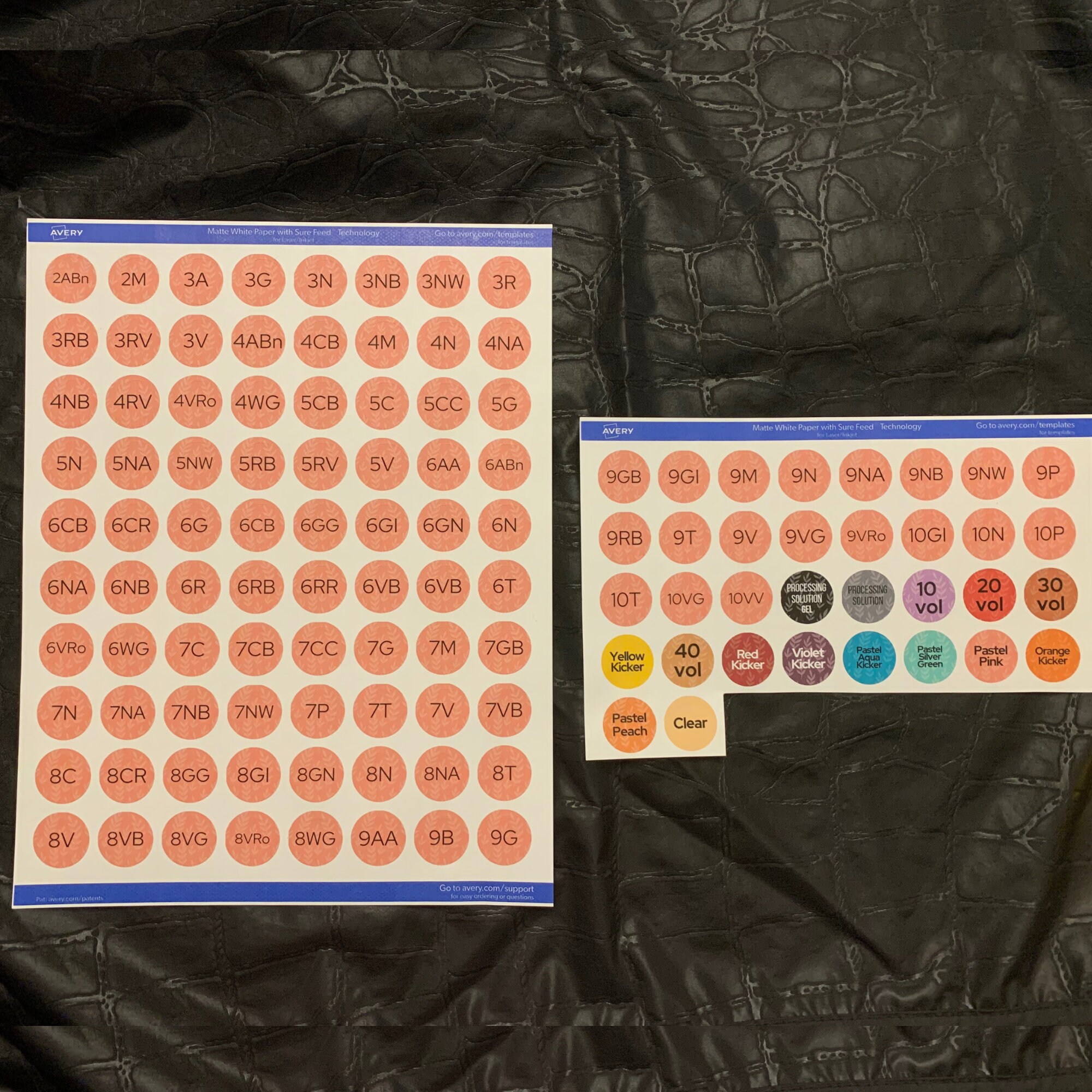 Redken Shades EQ Sticker Labels, Avery Matte Circle Labels for Redken ...