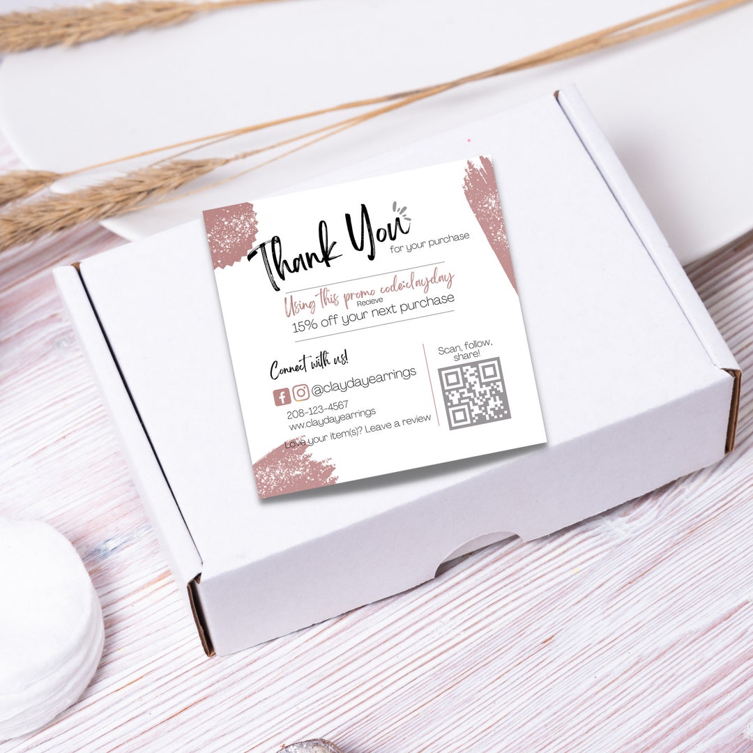 Product Thank You Card, - Etsy