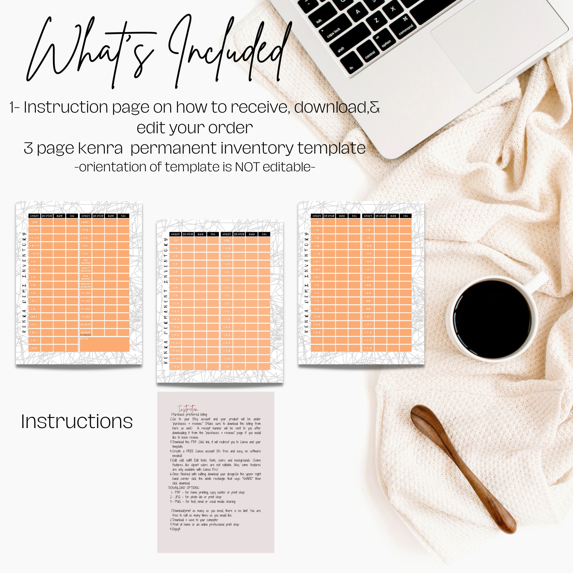 Kenra Permanent Color Line Inventory Template for Stylist Color ...