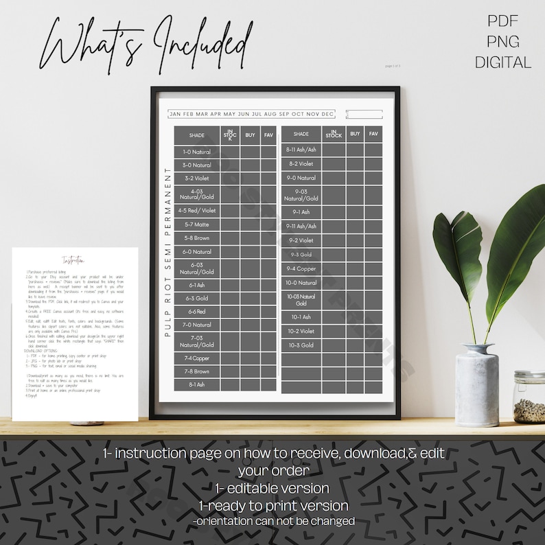 Pulp Riot Demi Permanent Color Inventory, Inventory Tracker Template ...