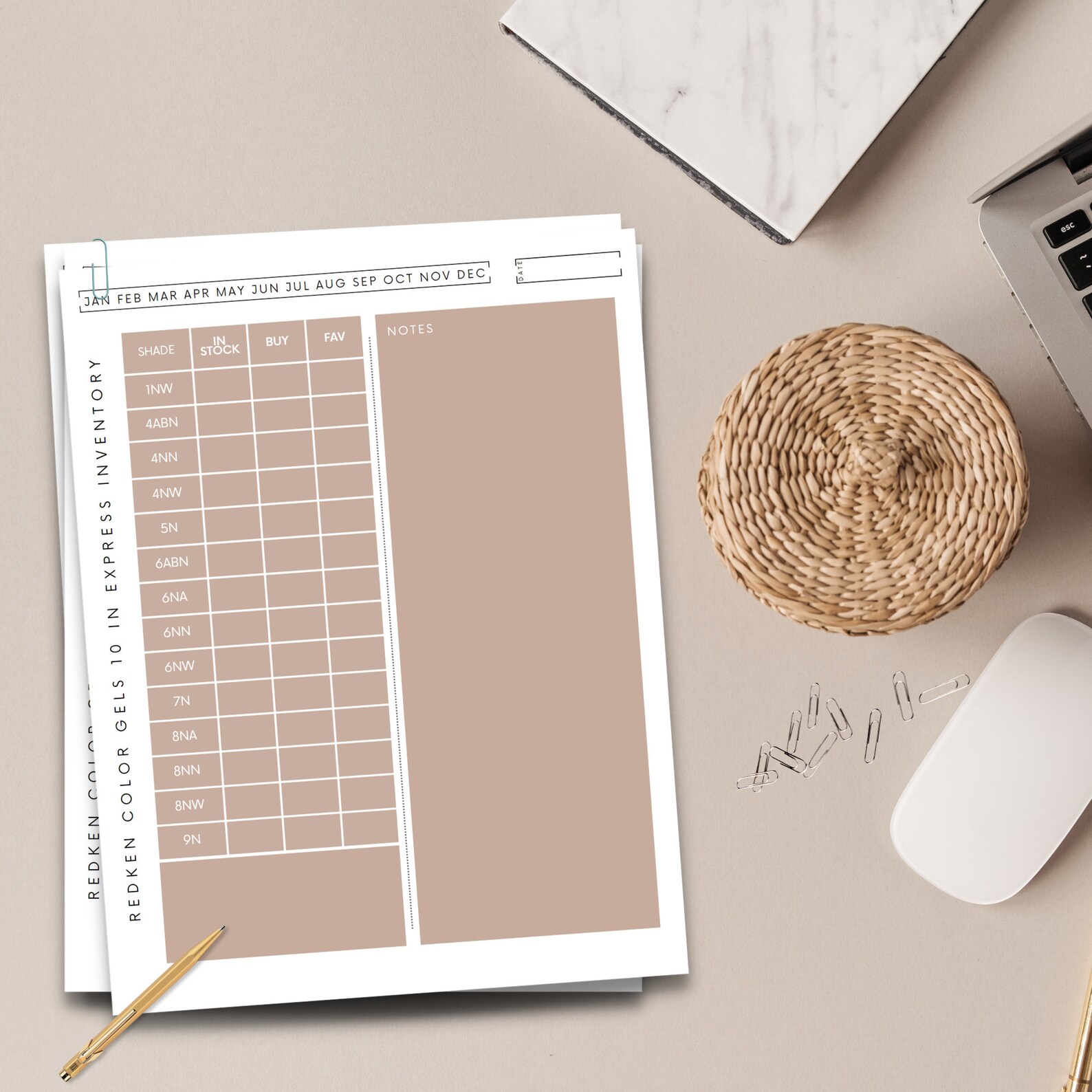 Redken 10 Min Express Color Line Inventory List, Salon Color Organizer ...