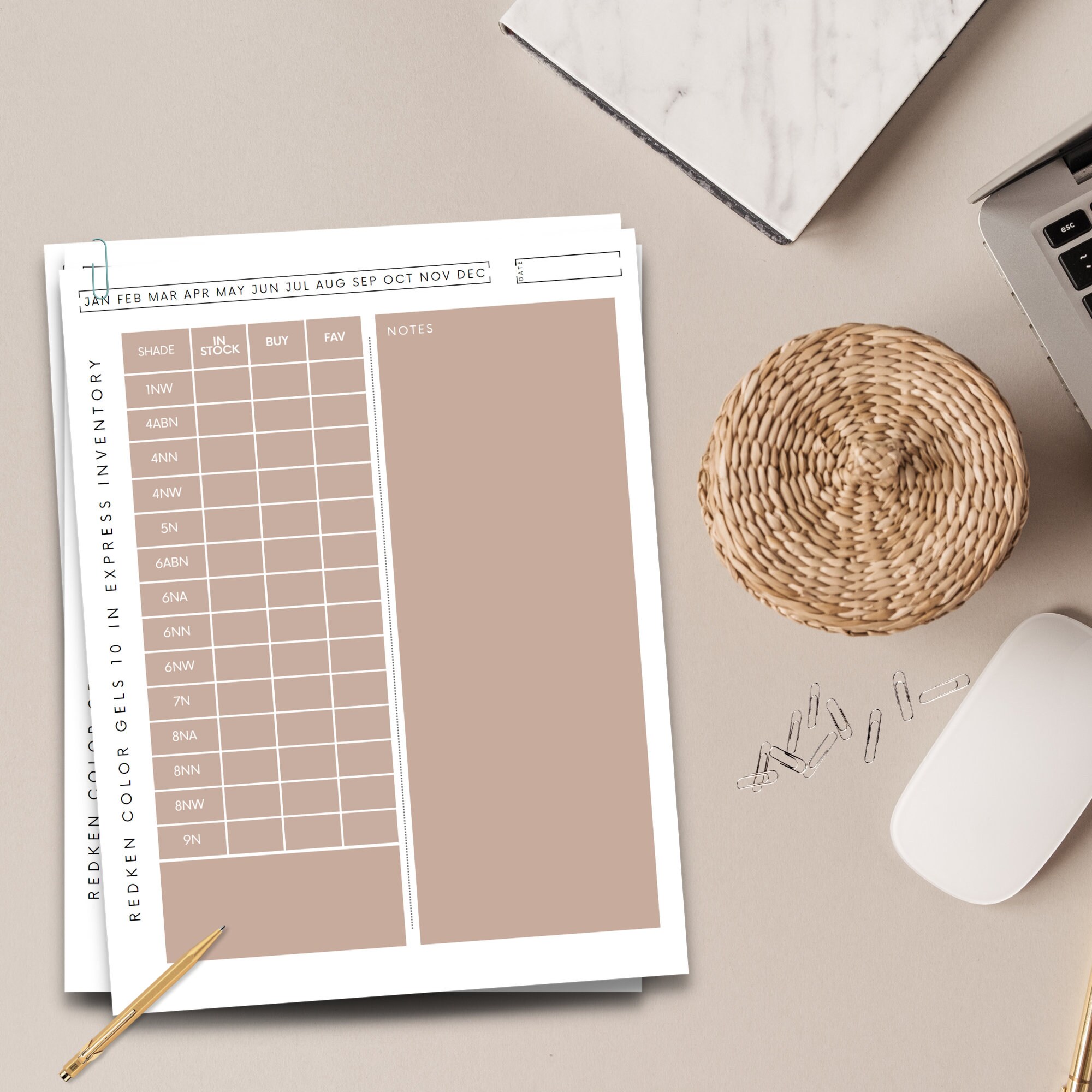 Redken 10 Min Express Color Line Inventory List, Salon Color Organizer ...