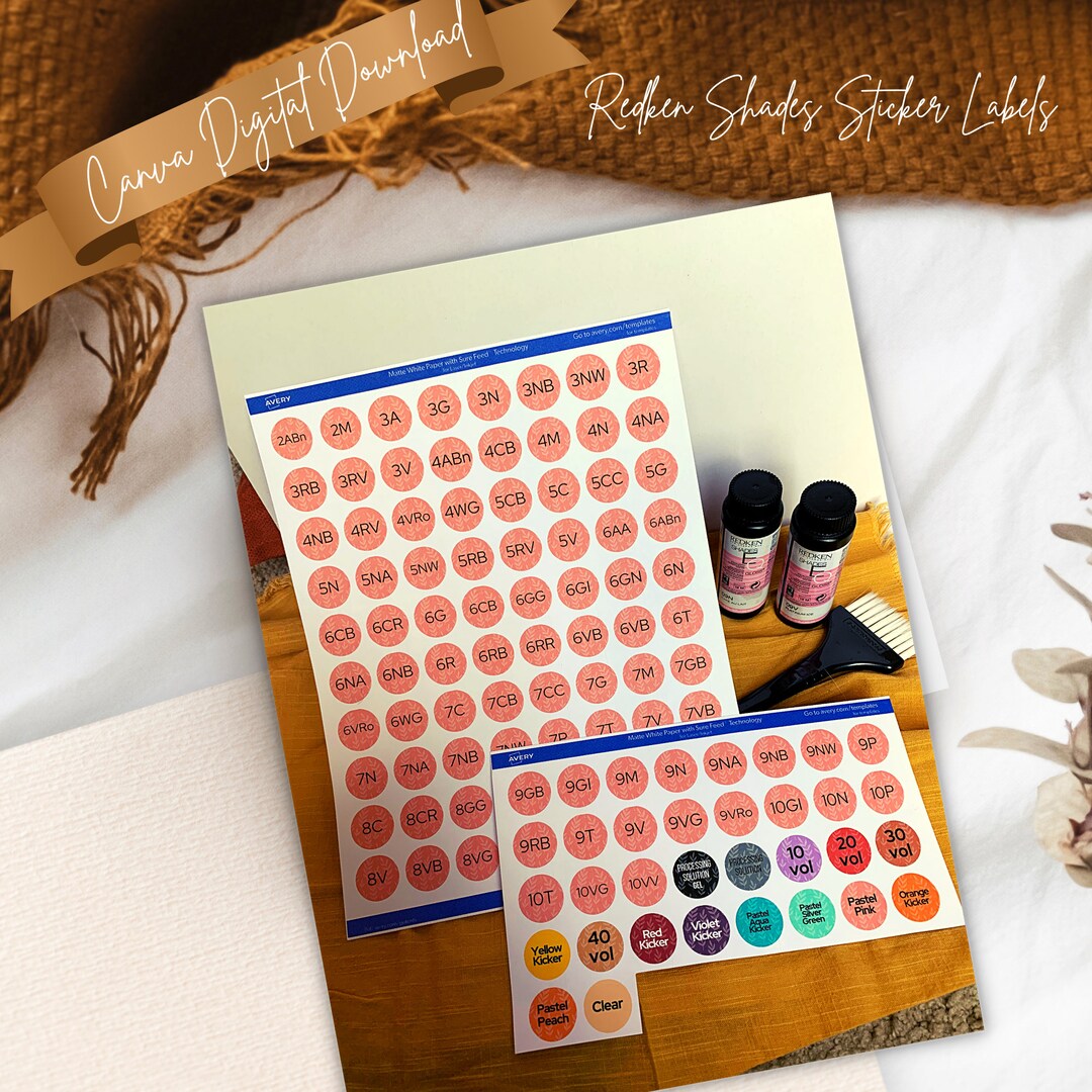 Redken Shades EQ Sticker Labels Avery Matte Circle Labels for - Etsy