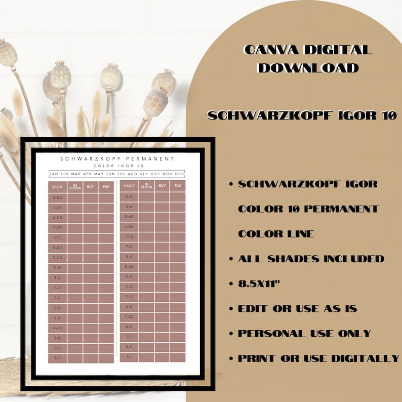 Schwarzkopf Igor Color 10 Permanent Line, Hair Color Inventory ...