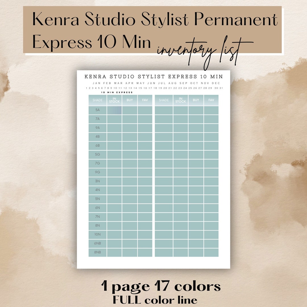 Kenra Hair Color Tracker Digital Template for Stylists - Etsy
