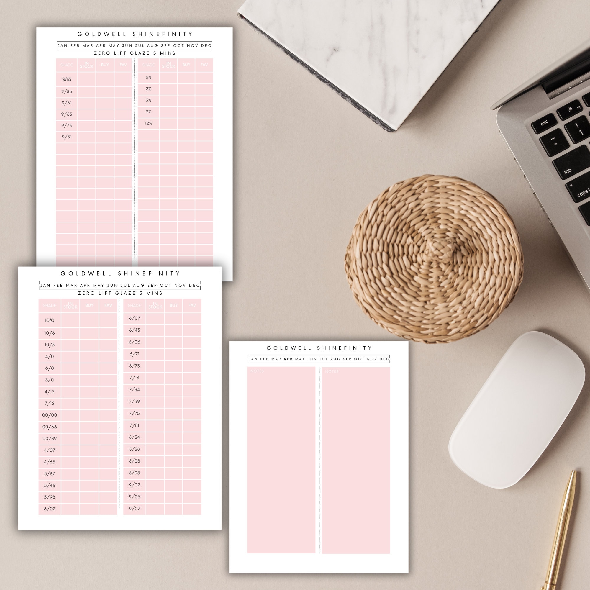 Wella Shinefinity Color Inventory List: Salon Hair Color Record ...