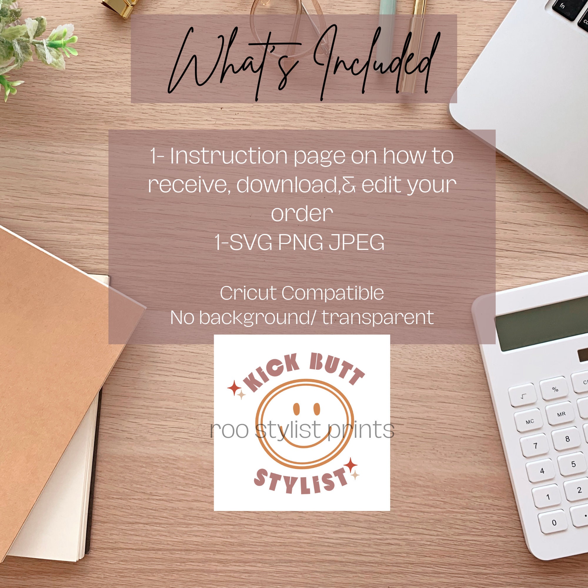 Kick Butt Stylist SVG, 70's Inspired Smiley Face, Trendy Hair Stylist ...