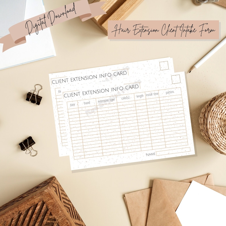 Salon Client Intake Form, Client History Template, Client Record ...