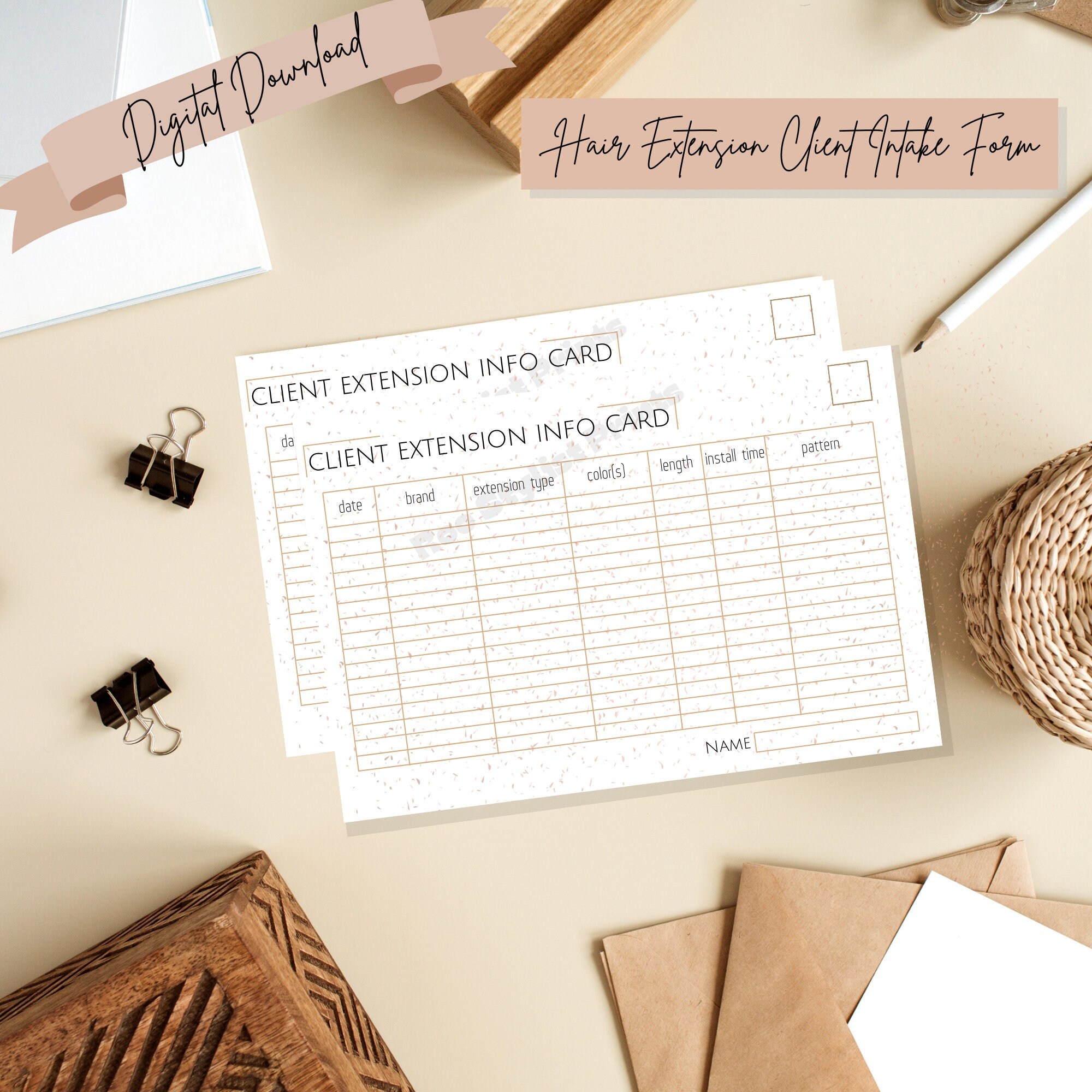 Salon Client Intake Form, Client History Template, Client Record ...