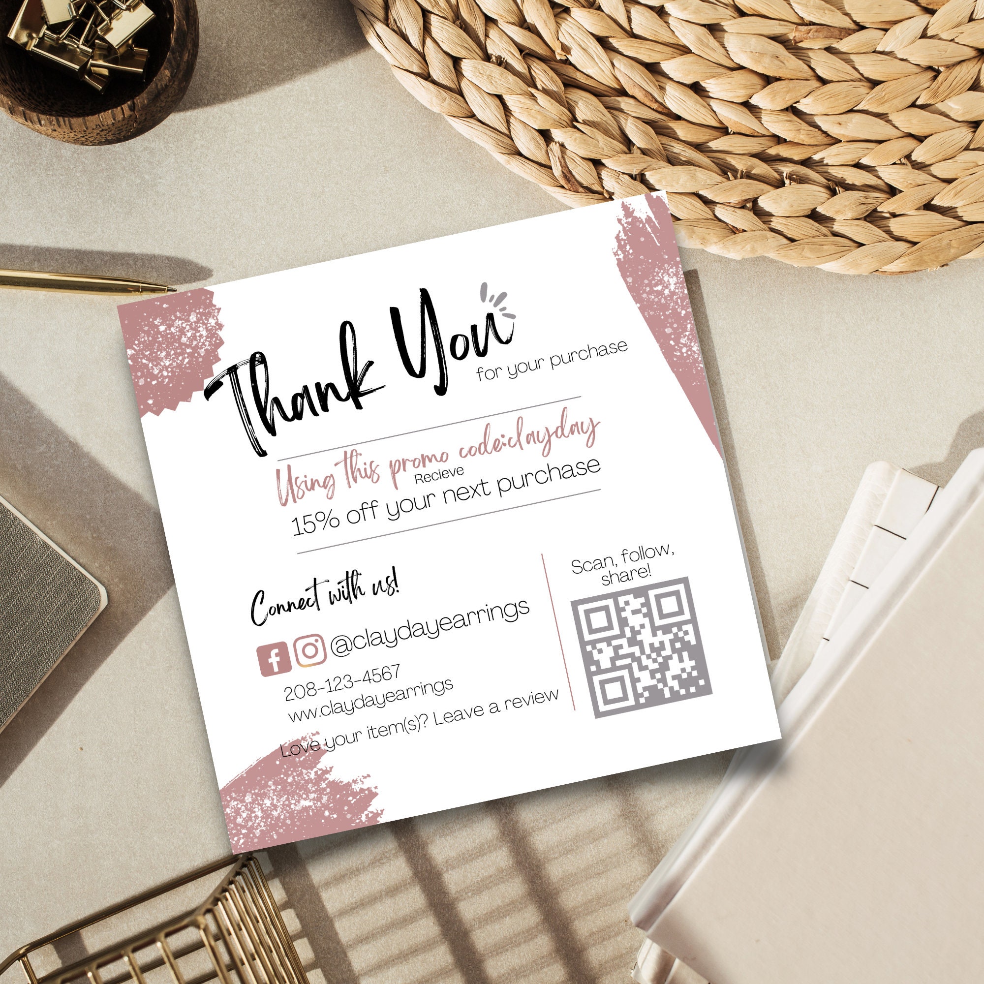 Product Thank You Card, - Etsy