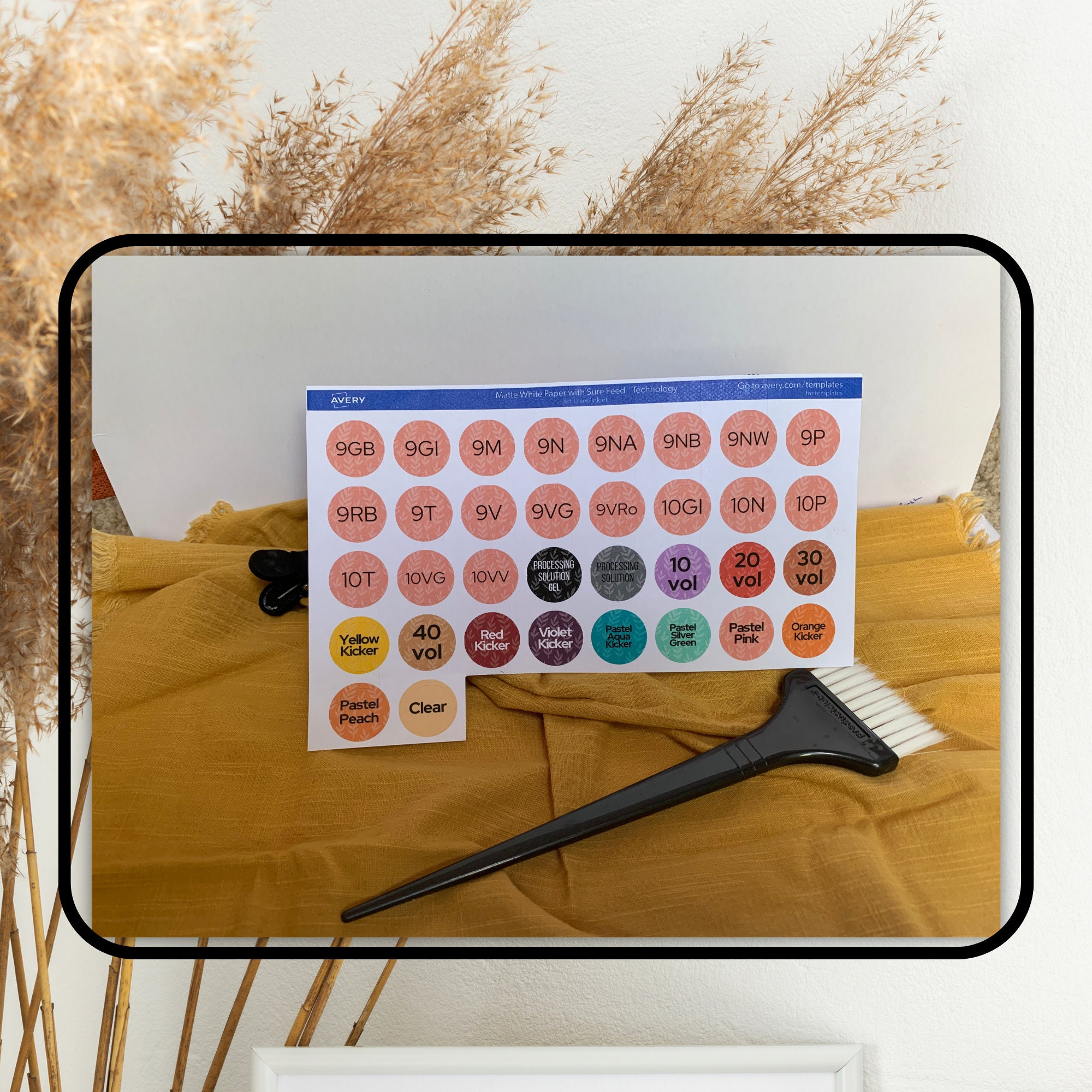 Redken Shades EQ Sticker Labels, Avery Matte Circle Labels for Redken ...