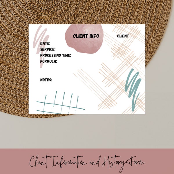 Salon Client Formula Cards - Etsy