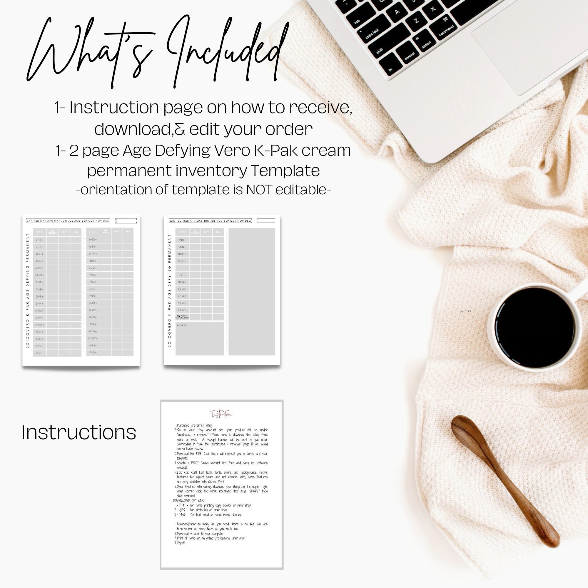 Joico Vero Age Defying Color Inventory Template, Salon Invenory ...