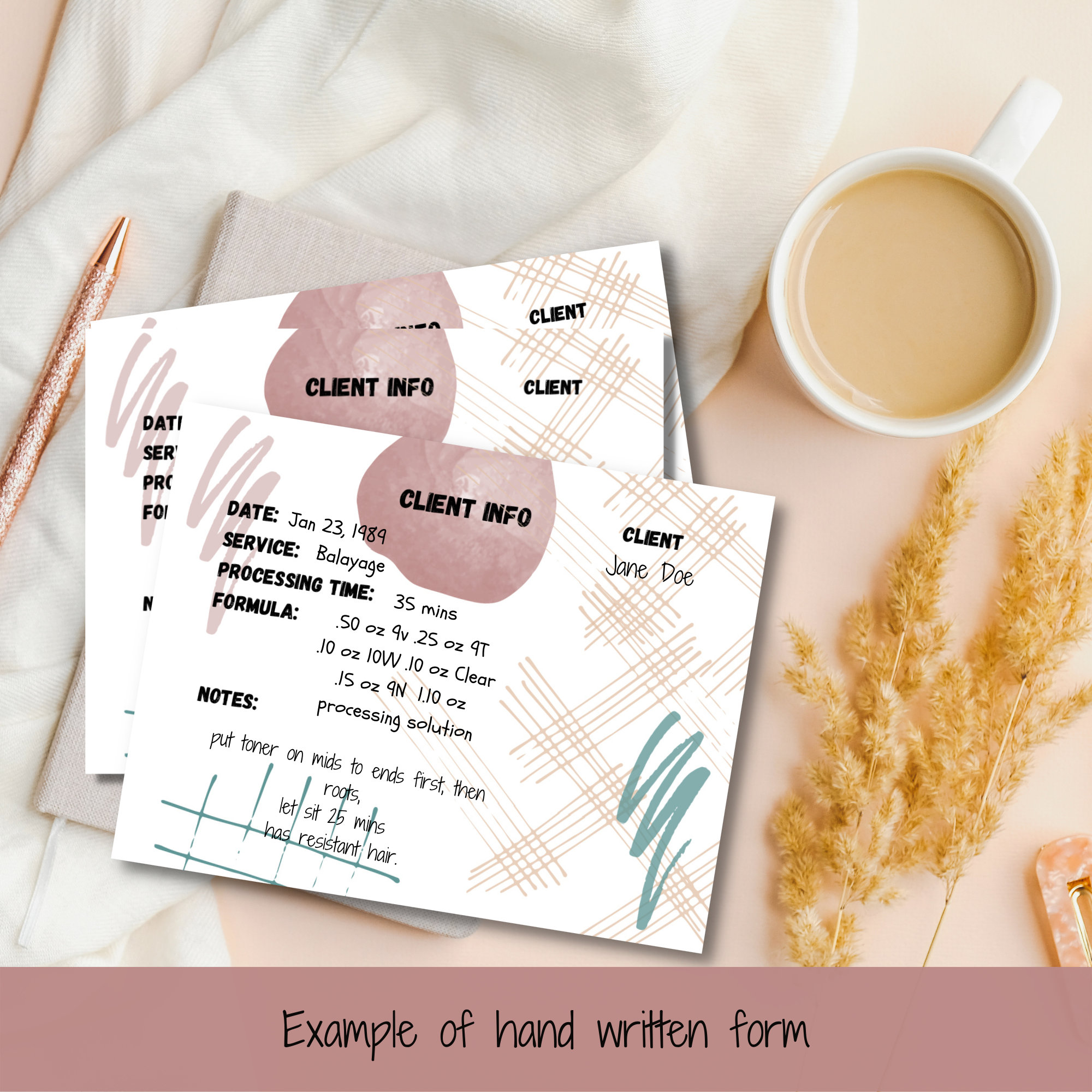 Client Intake Form, Salon History Template, Client Color Formula ...