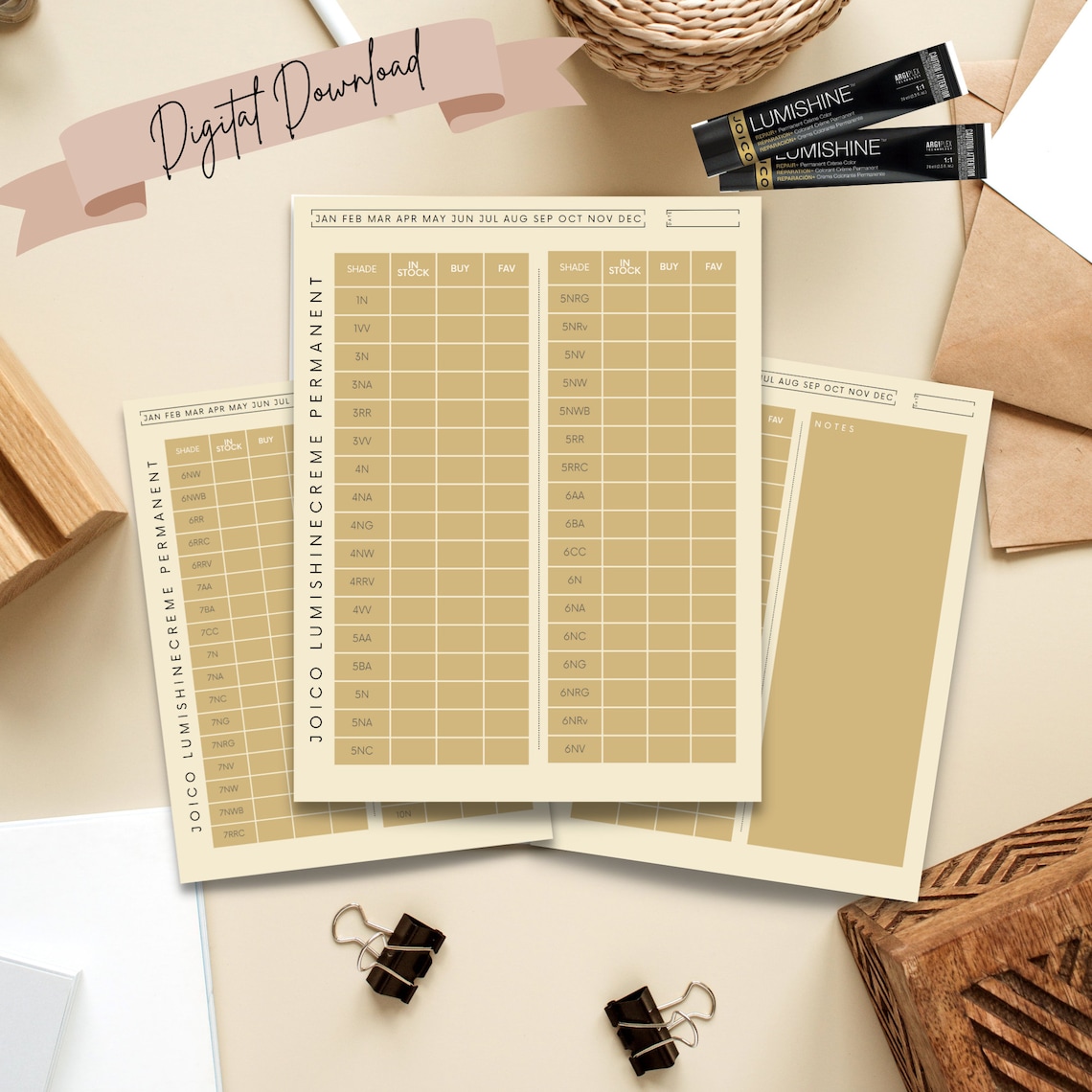 Lumishine Hair Color Inventory Digital Template - Joico Cream Supply ...