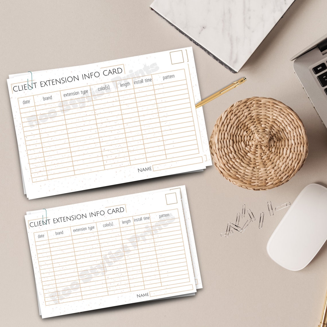 Salon Client Intake Form, Client History Template, Client Record ...