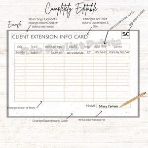 Salon Client Intake Form, Client History Template, Client Record ...