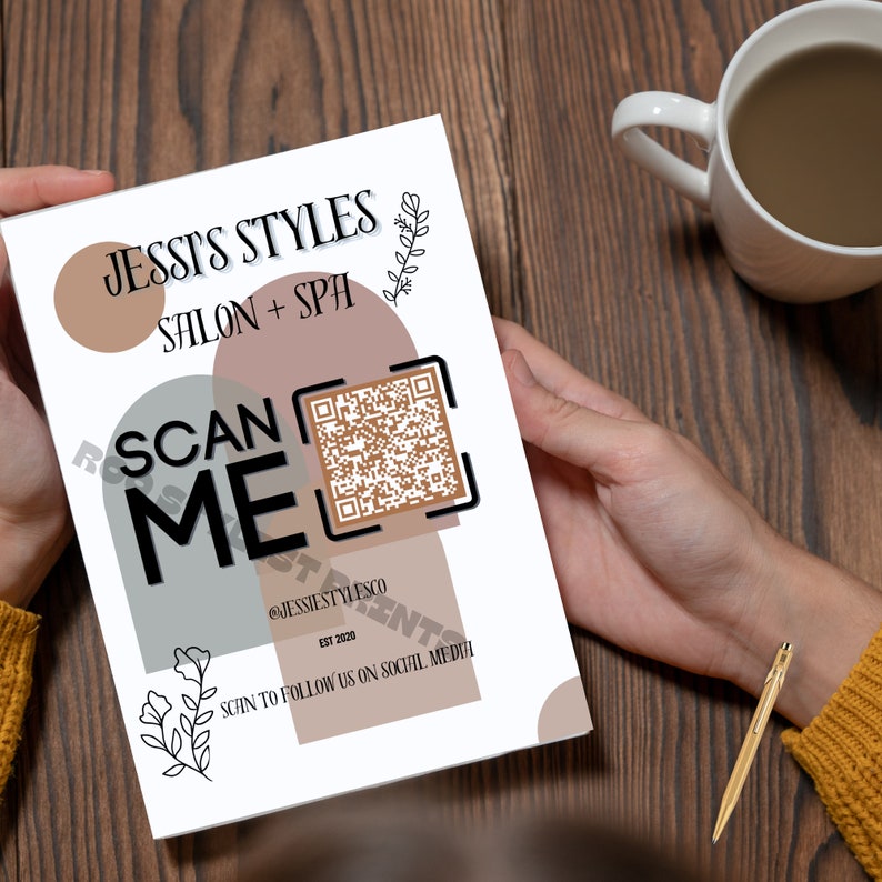 Salon Payment QR Code Template, Digital Download for Checkout - Etsy