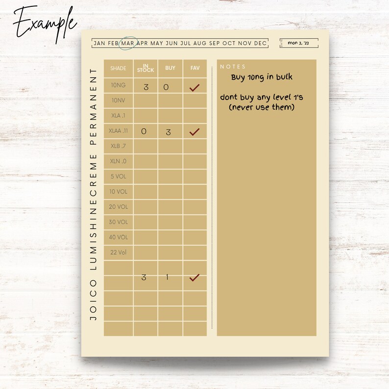 Lumishine Hair Color Inventory Digital Template - Joico Cream Supply ...