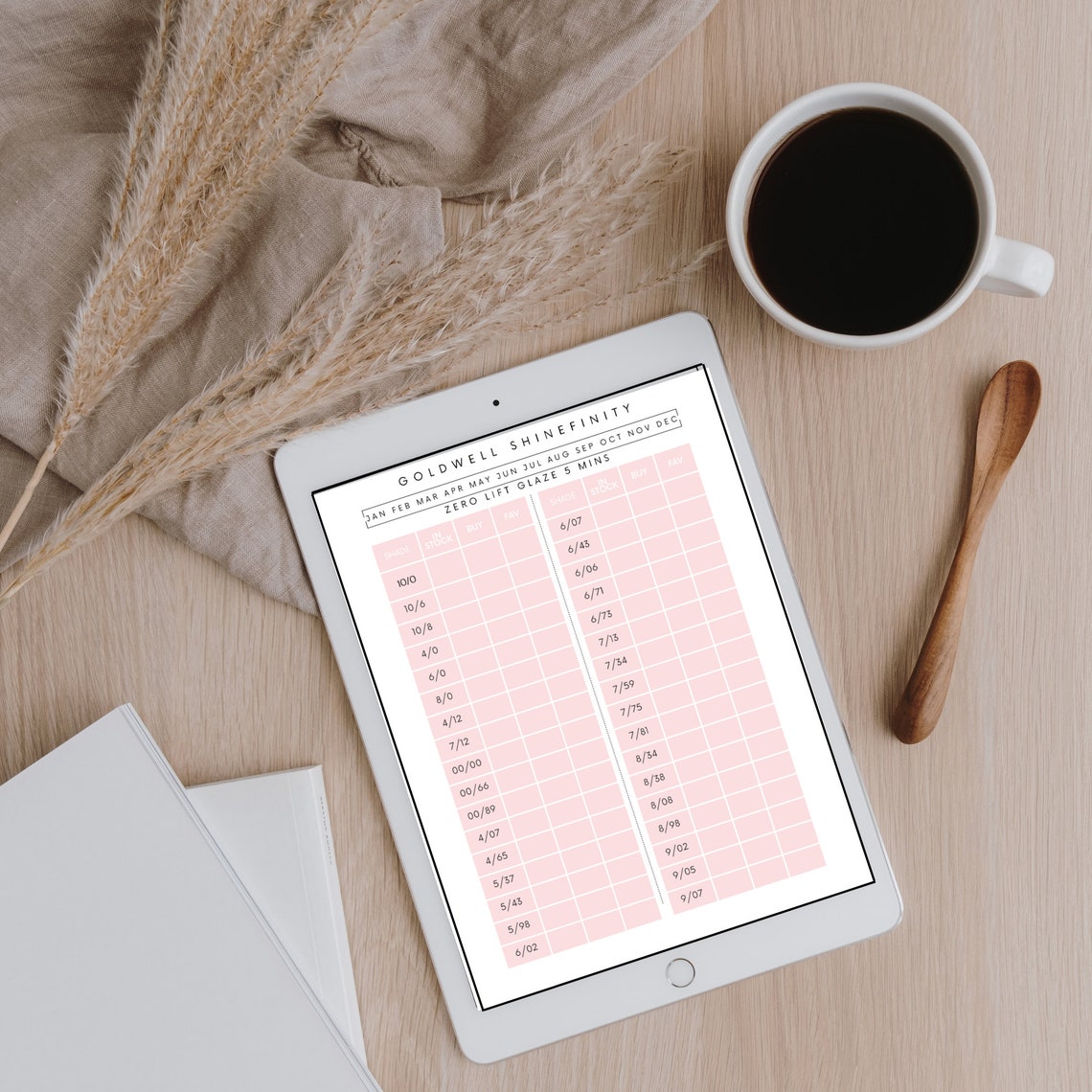 Wella Shinefinity Color Inventory List: Salon Hair Color Record ...