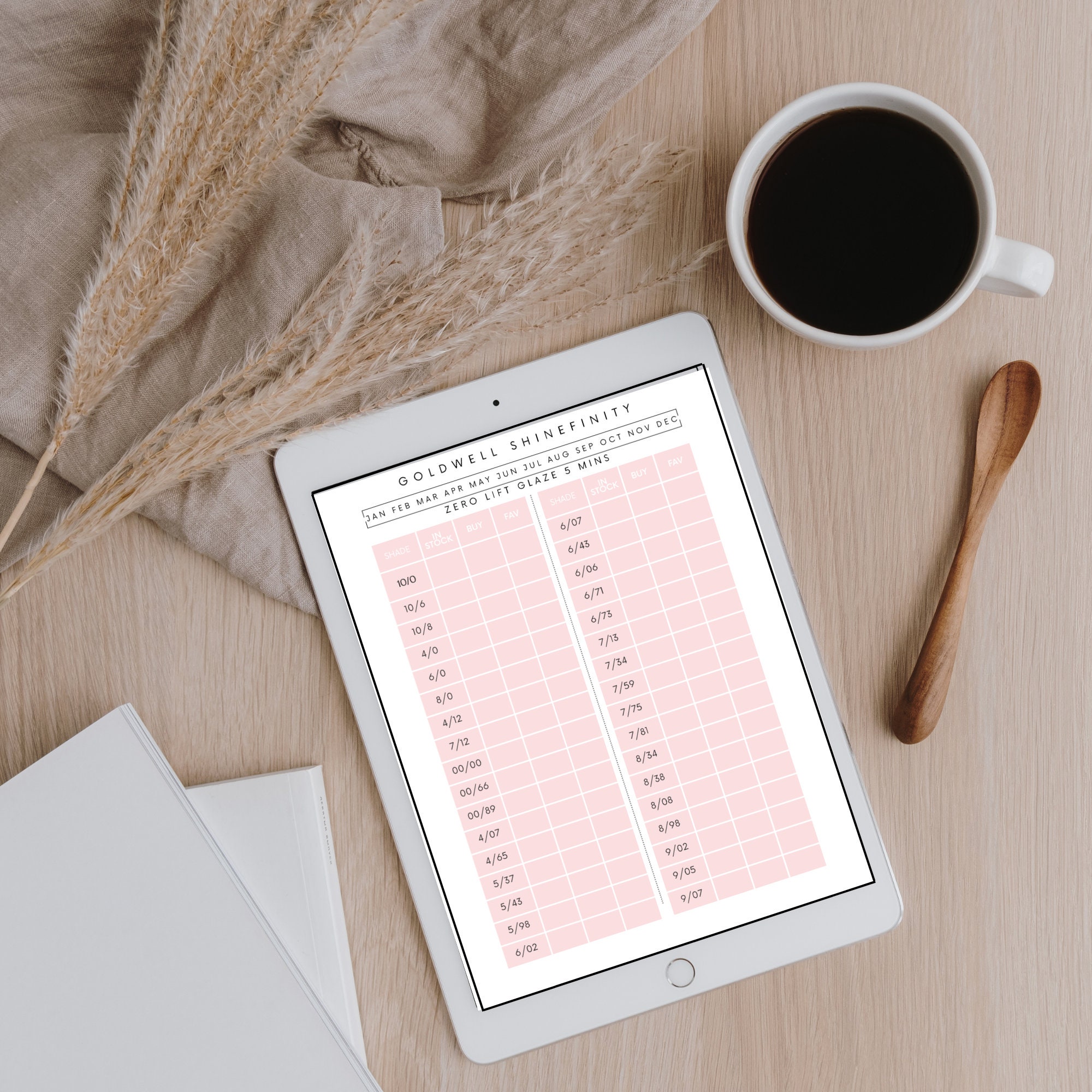 Wella Shinefinity Color Inventory List: Salon Hair Color Record ...