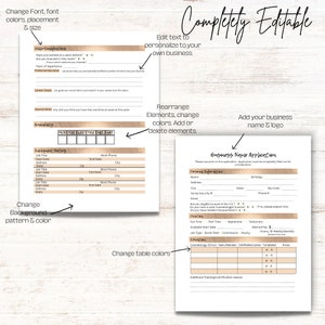 Salon Job Application Template, Small Business Employee Application ...