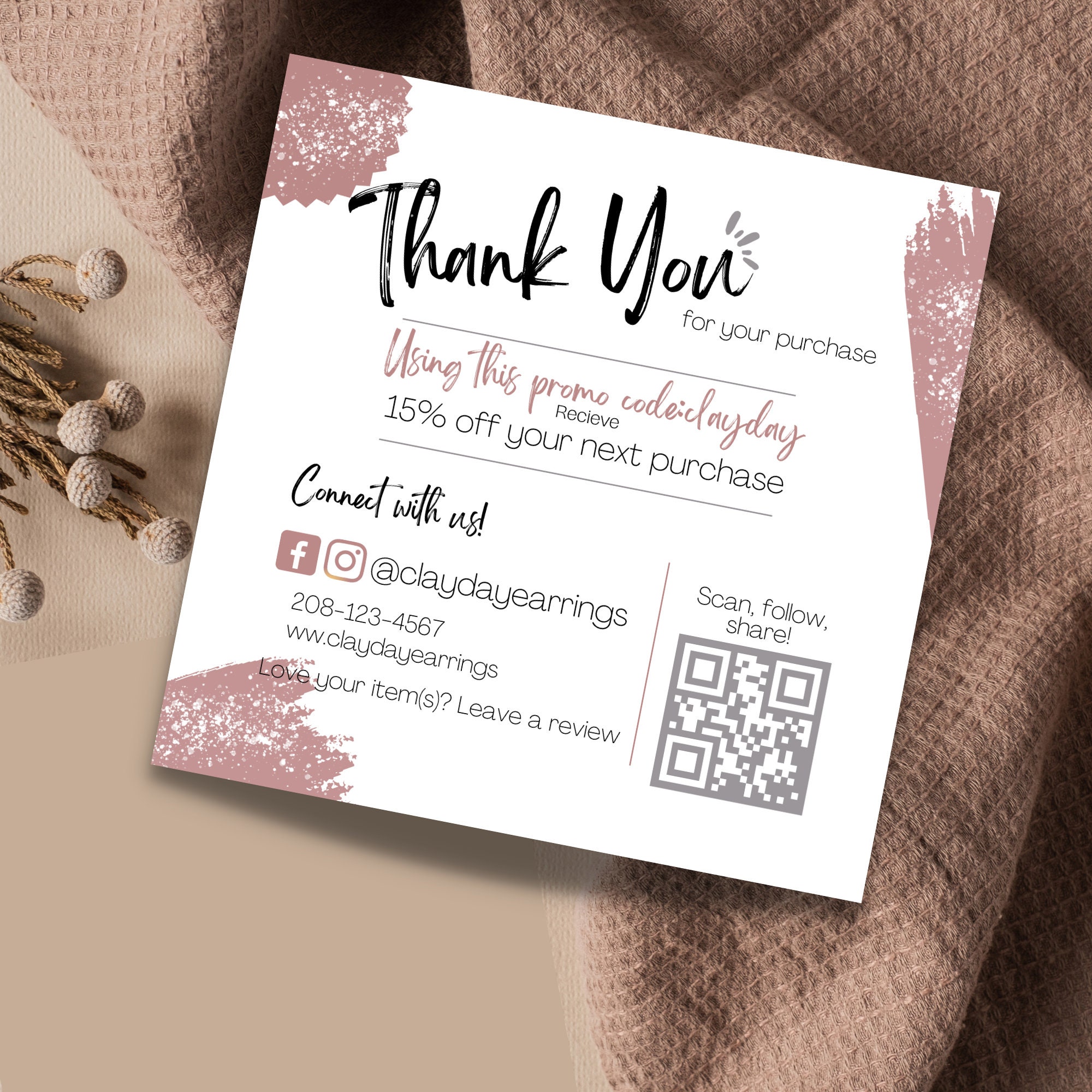 Product Thank You Card, - Etsy