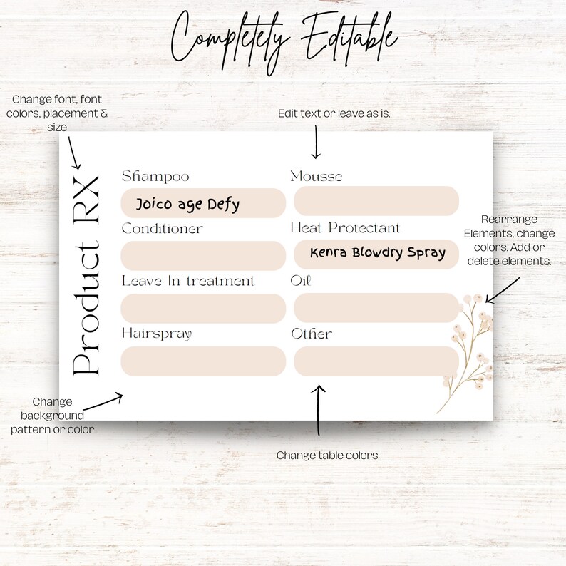 Hair RX Aftercare Instructions – Editable Salon Template for Clients - Etsy