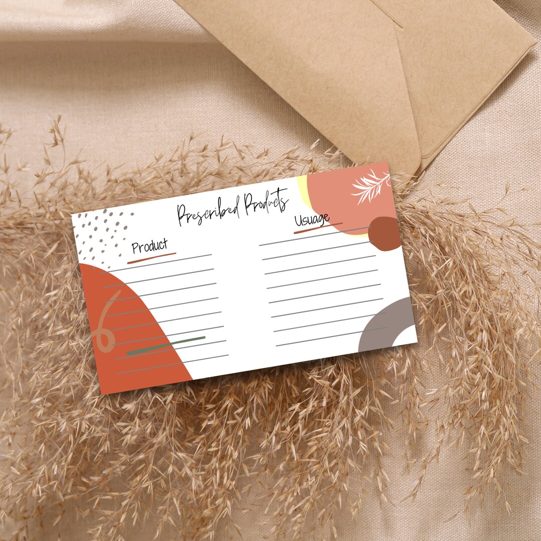 Hair Prescription Card, Product Infor Card, 6x4 Salon Client ...