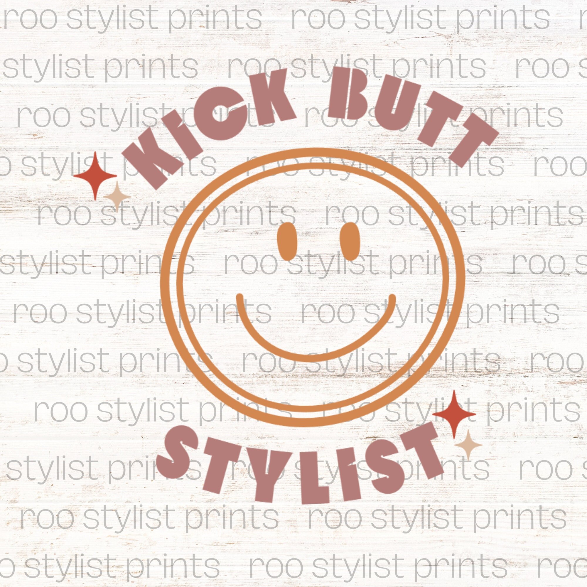 Kick Butt Stylist SVG, 70's Inspired Smiley Face, Trendy Hair Stylist ...