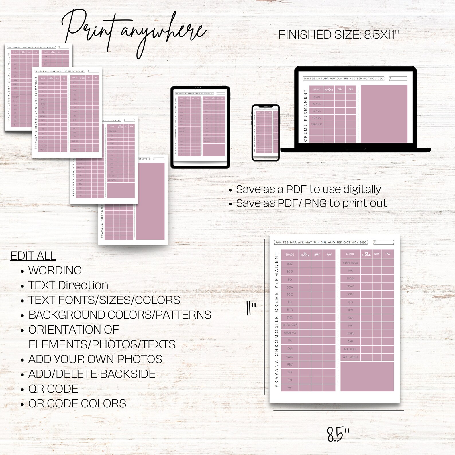 Pravana Chromesilk Creme Permanent Color Line, Full Color Inventory ...