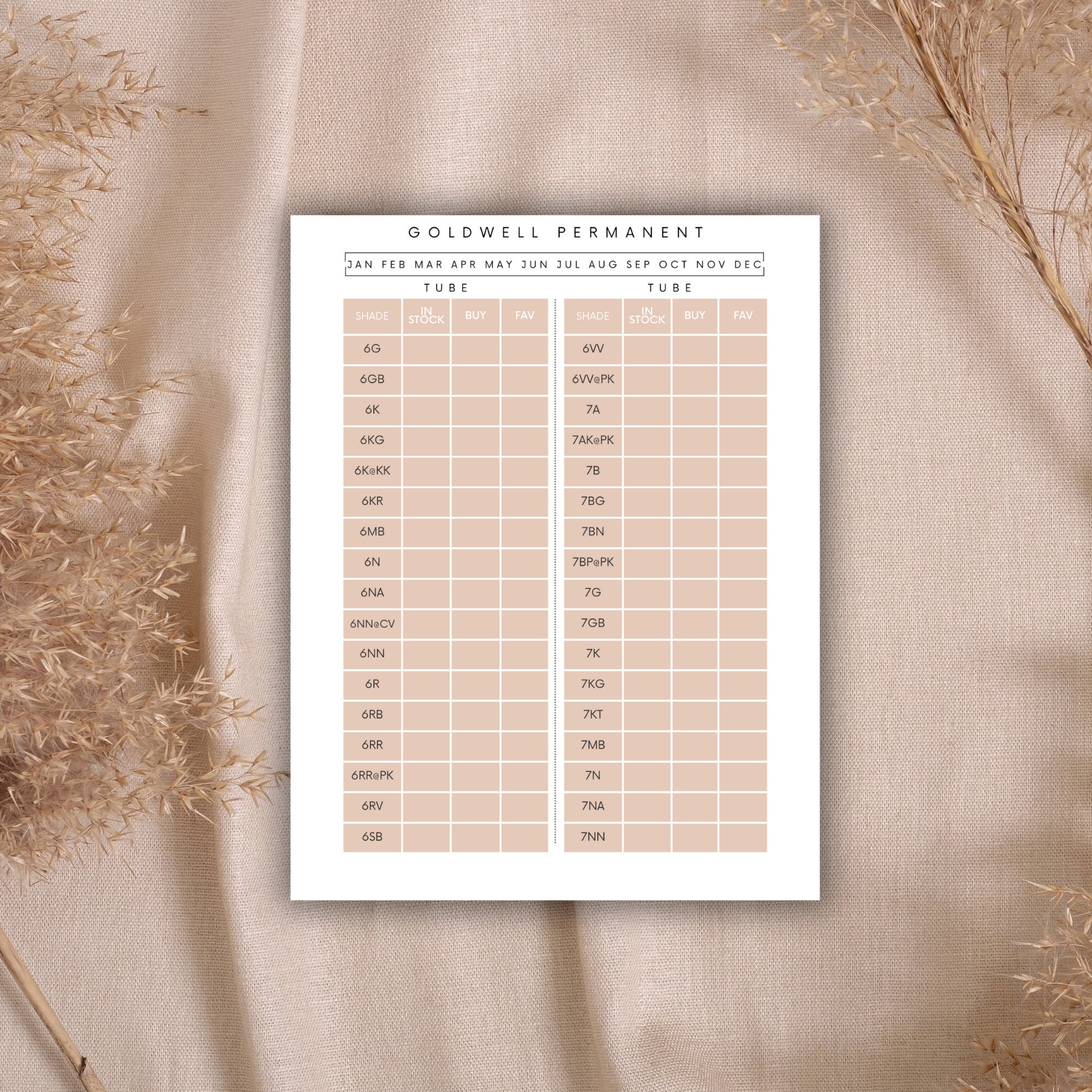 Goldwell Topchic Permanent Color Inventory Spreadsheet Hair Color List ...