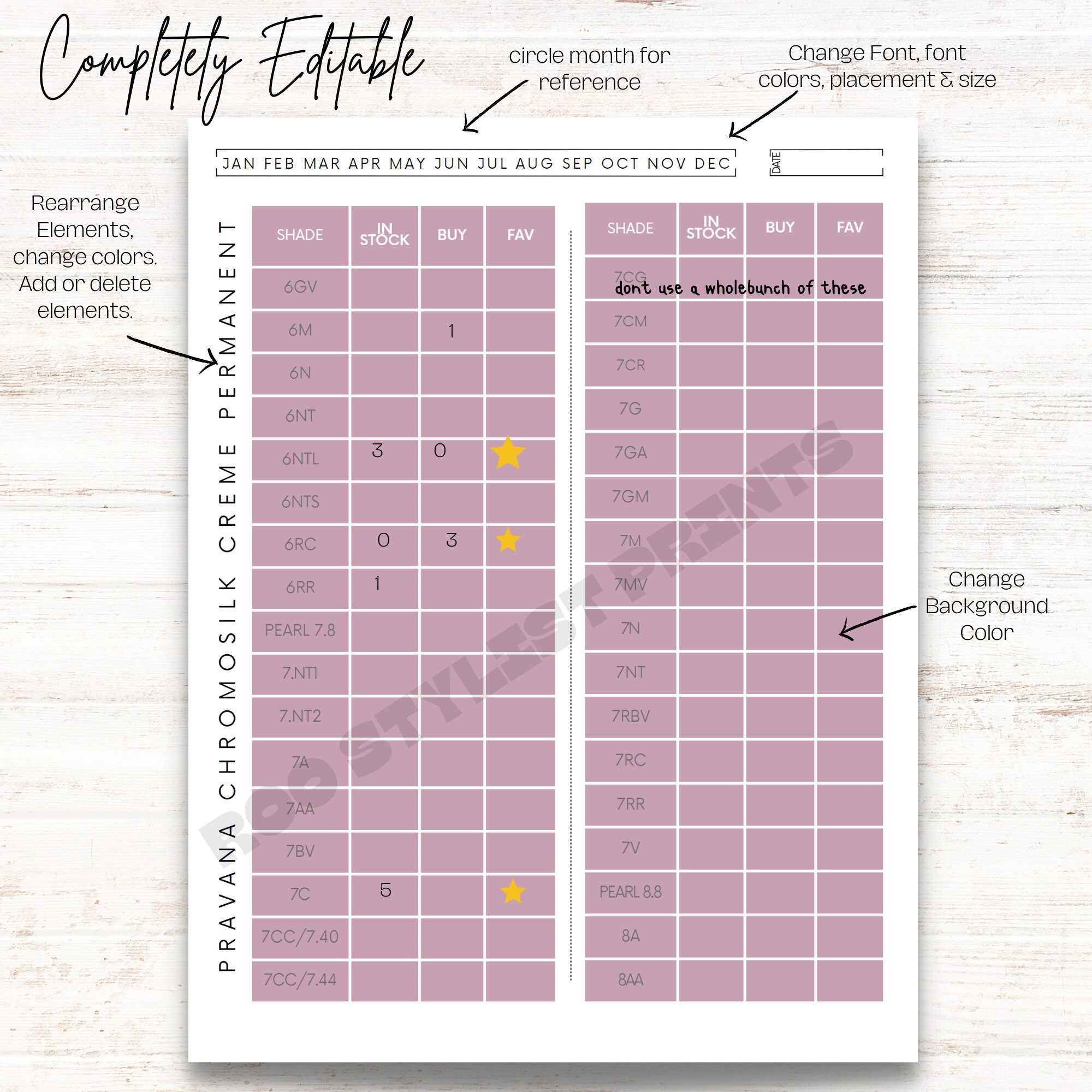 Pravana Chromesilk Creme Permanent Color Line Full Color Inventory List ...