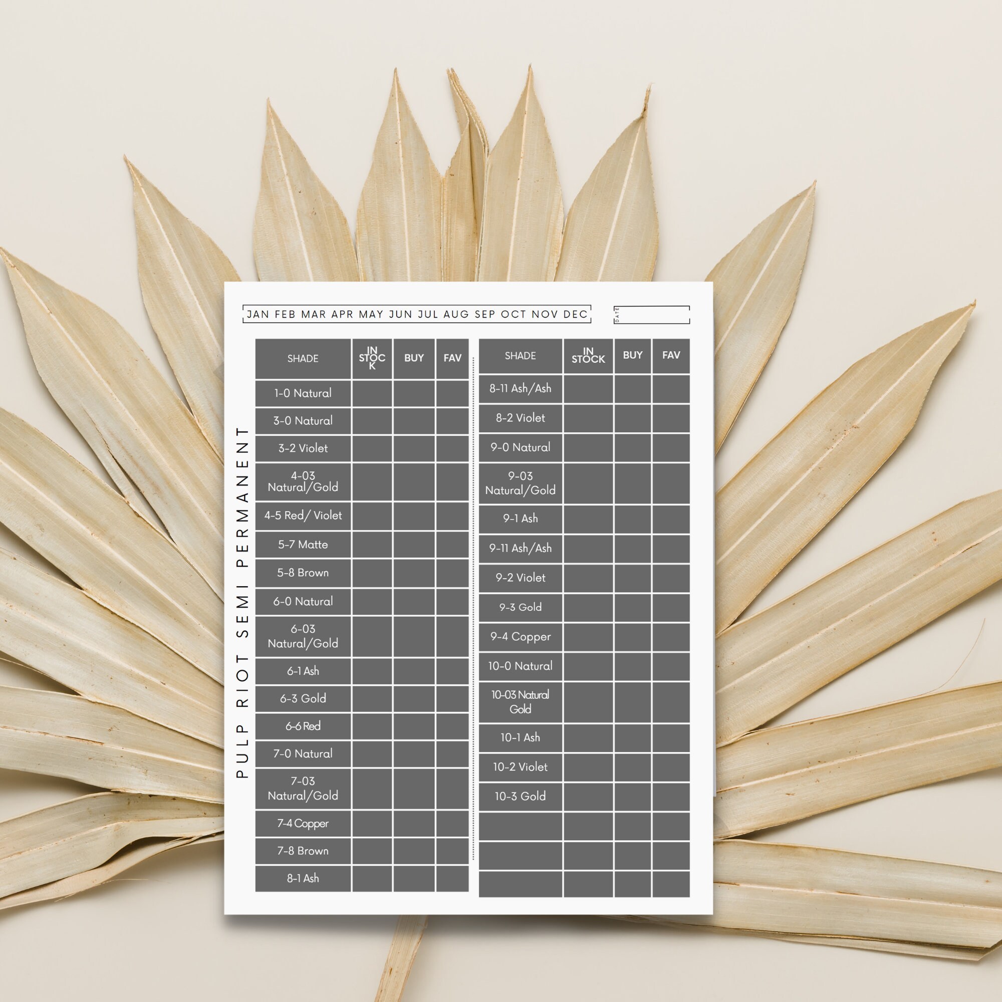 Pulp Riot Demi Permanent Color Inventory, Inventory Tracker Template ...