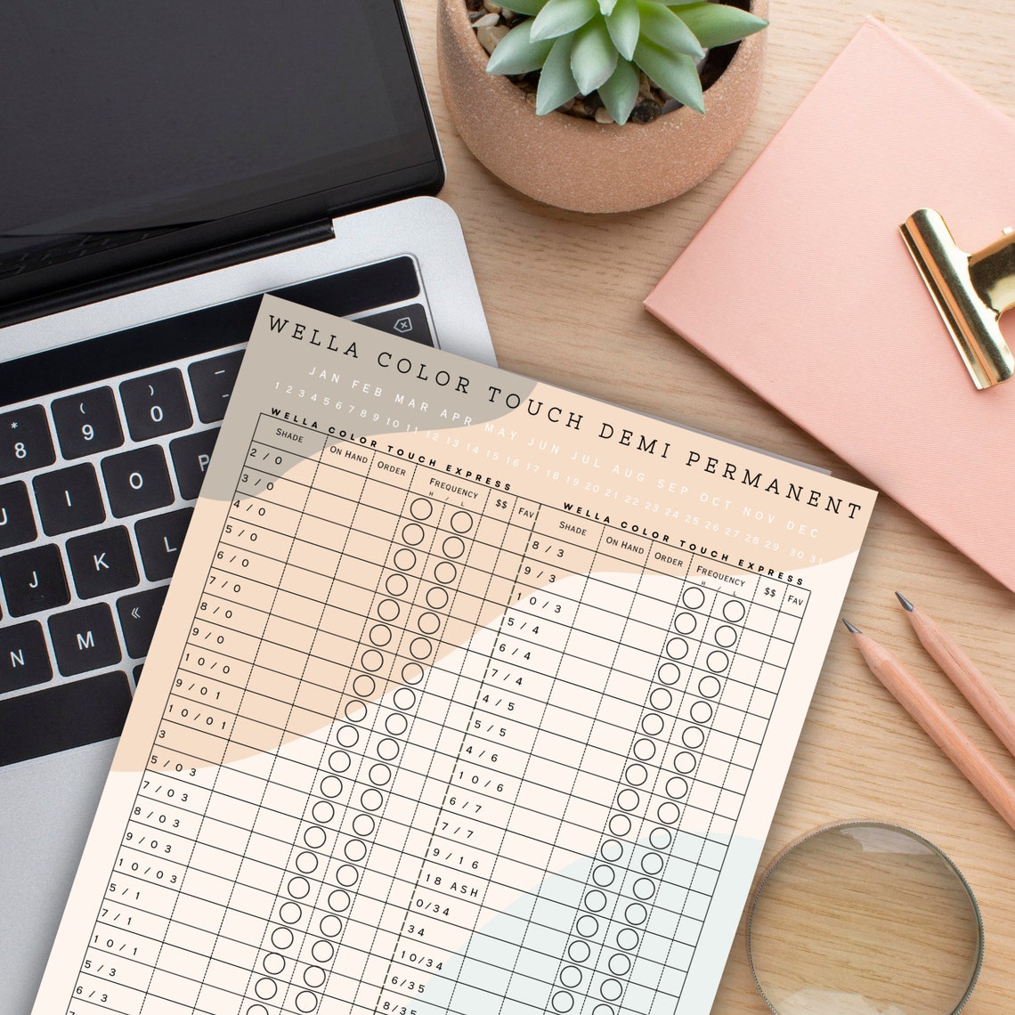 Wella Demi Permanent Color Touch Inventory Spreadsheet for Salon ...