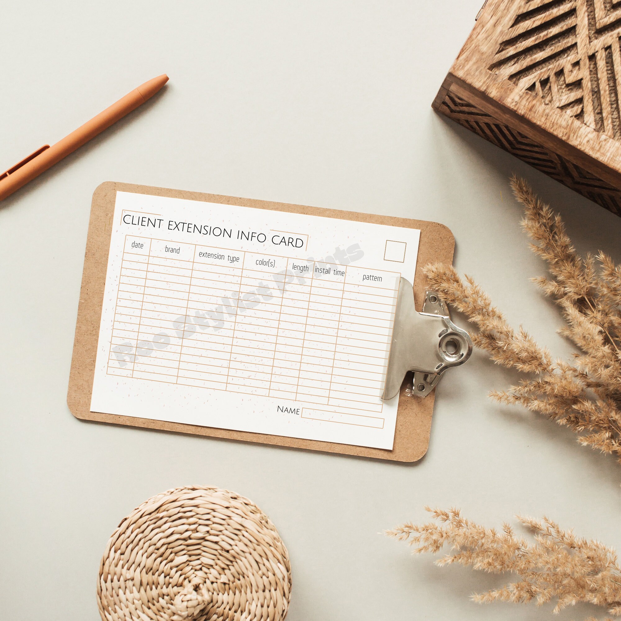 Salon Client Intake Form, Client History Template, Client Record ...