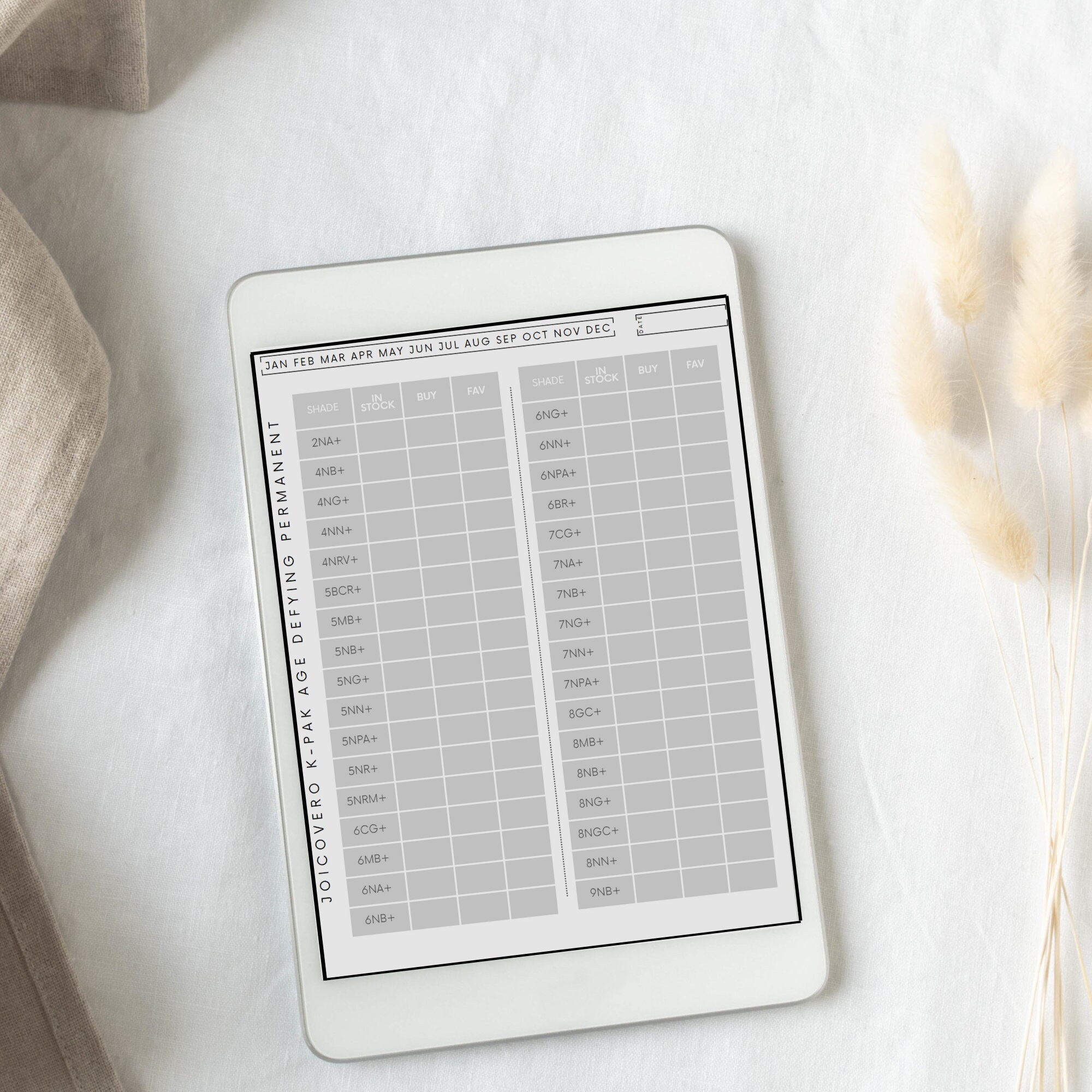 Joico Vero Age Defying Color Inventory Template, Salon Invenory ...