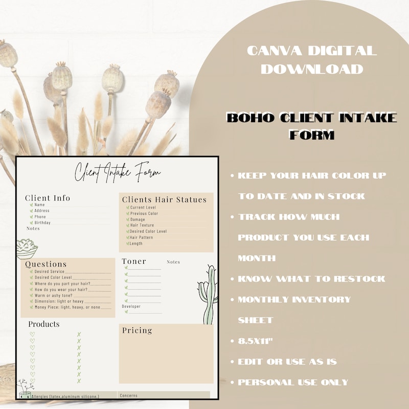 Client Information Cards - Etsy