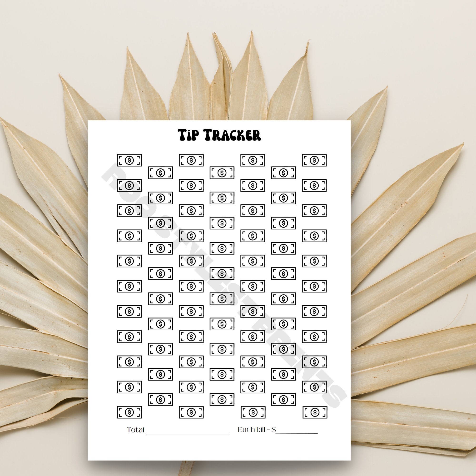Salon Tip Tracker Spreadsheet, Finance Pages, Color in Budget Chart ...