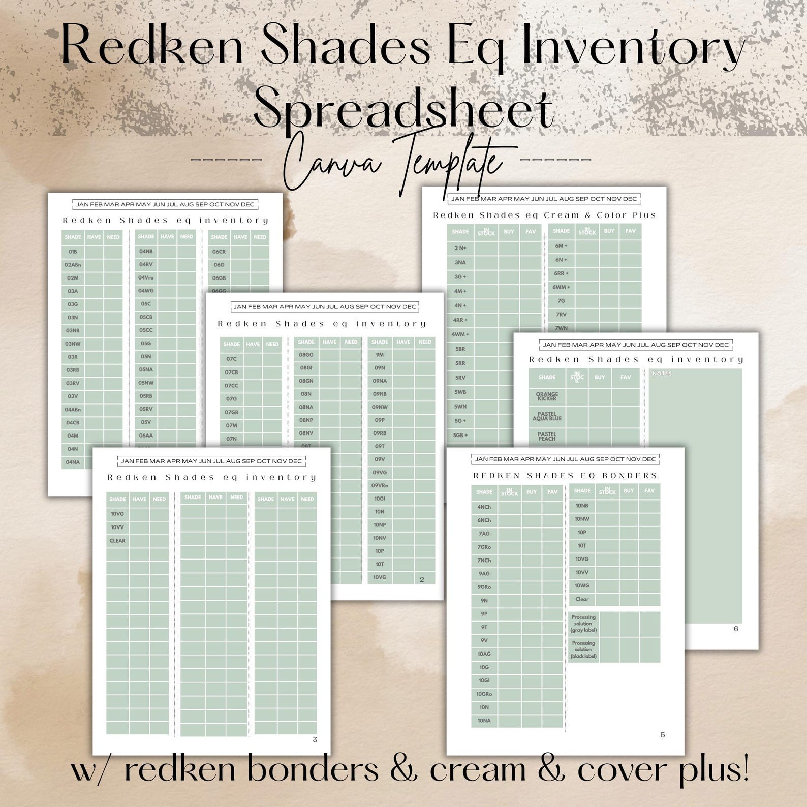 Customizable Redken Shades EQ Hair Color Inventory Organizer ...