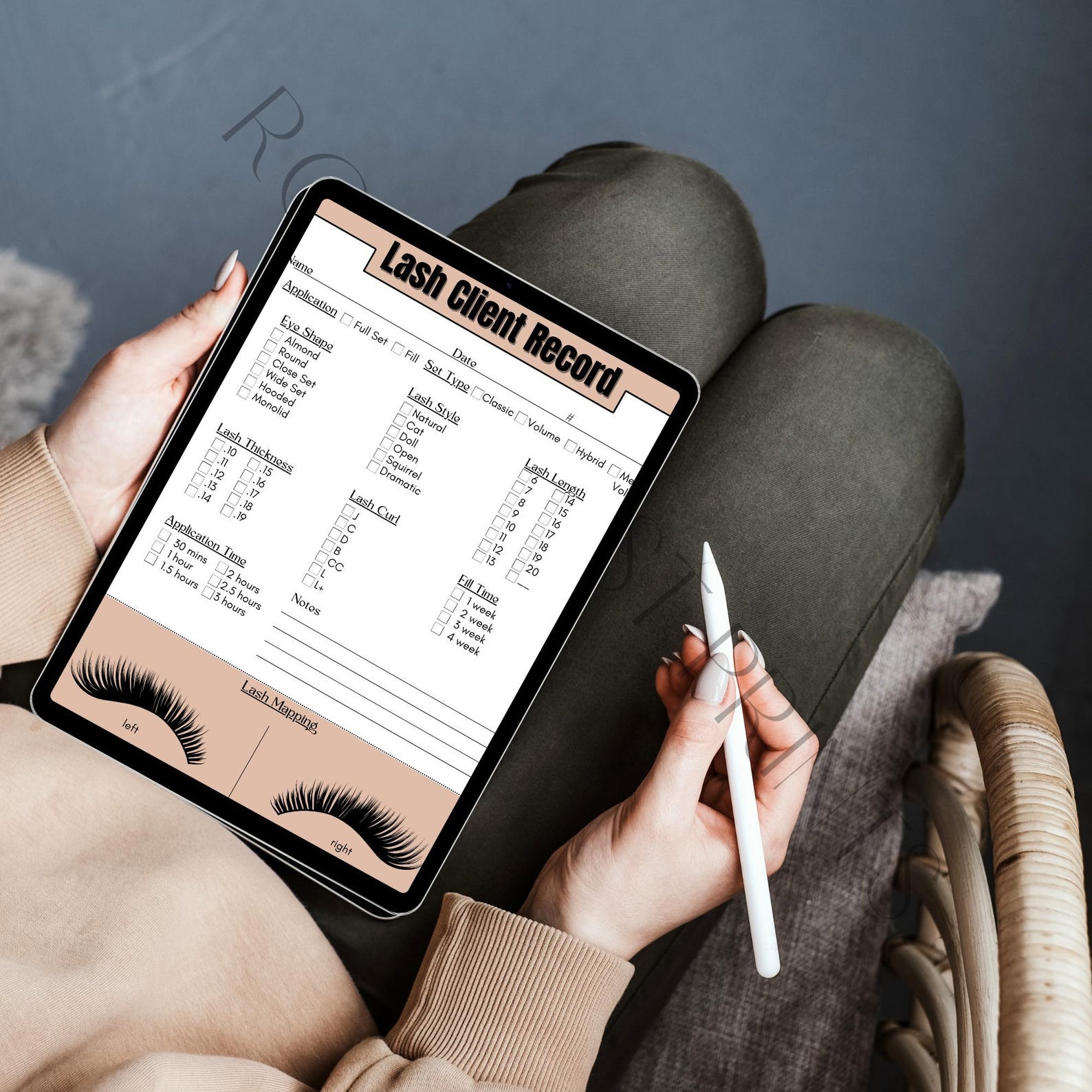Eyelash Extension Client History Template With Lash Mapping Record ...