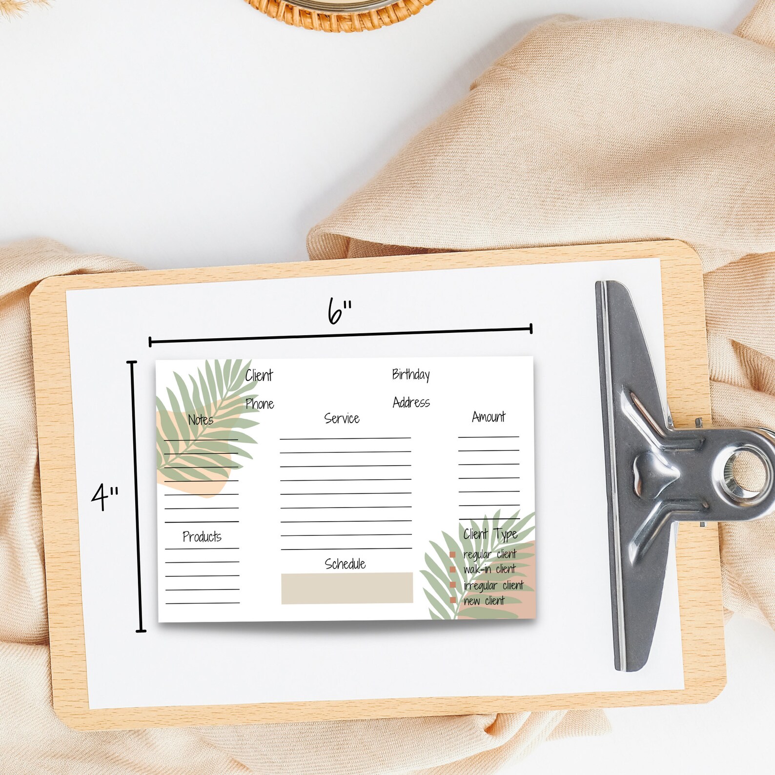 Client Record Card for Clients, Salon Client History, Digital Download ...