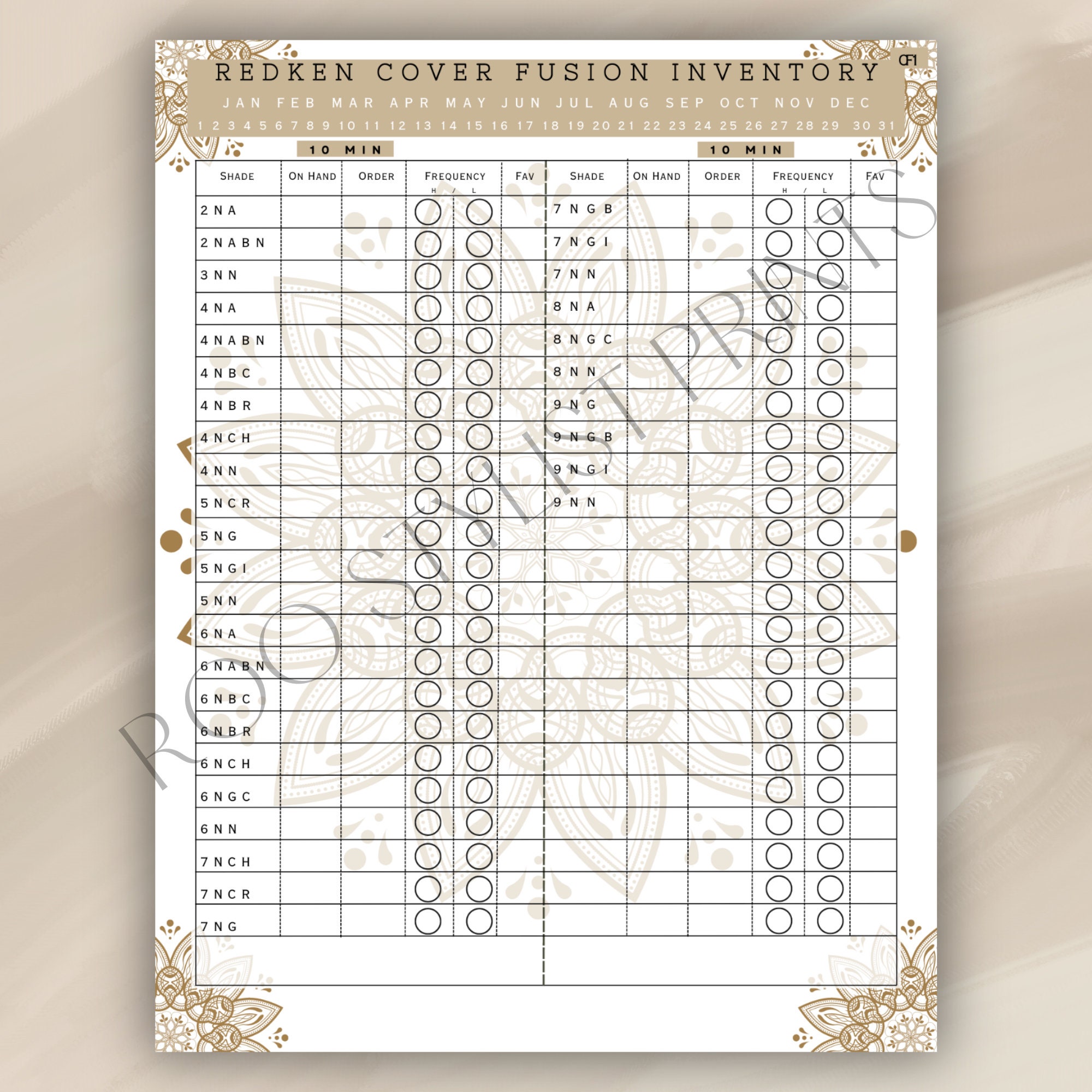 Redken Shades EQ Color Inventory Spreadsheet (digital Download) - Etsy