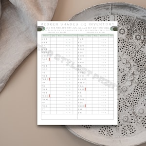 Shades EQ Color Inventory List: Hairstylist Organizer (digital Download ...