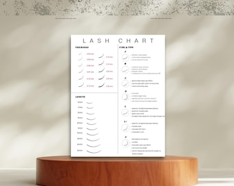 Lash Extension Chart Poster, Eyelash Tech Visual Guide Decoration ...