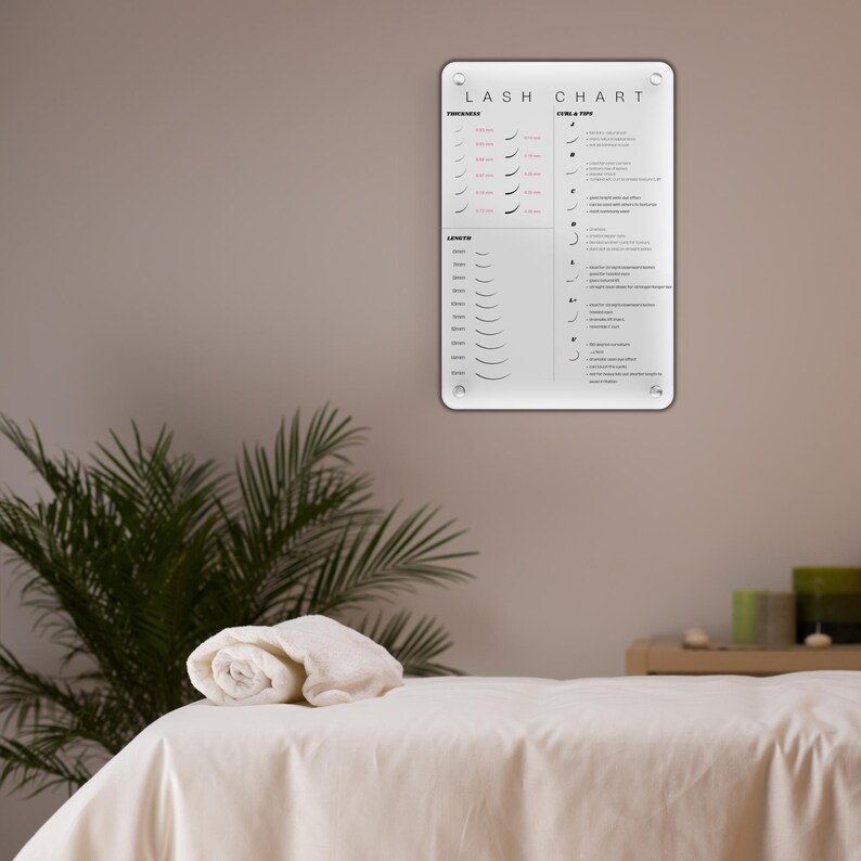 Lash Extension Chart Poster, Eyelash Tech Guide, Salon Decor - Etsy
