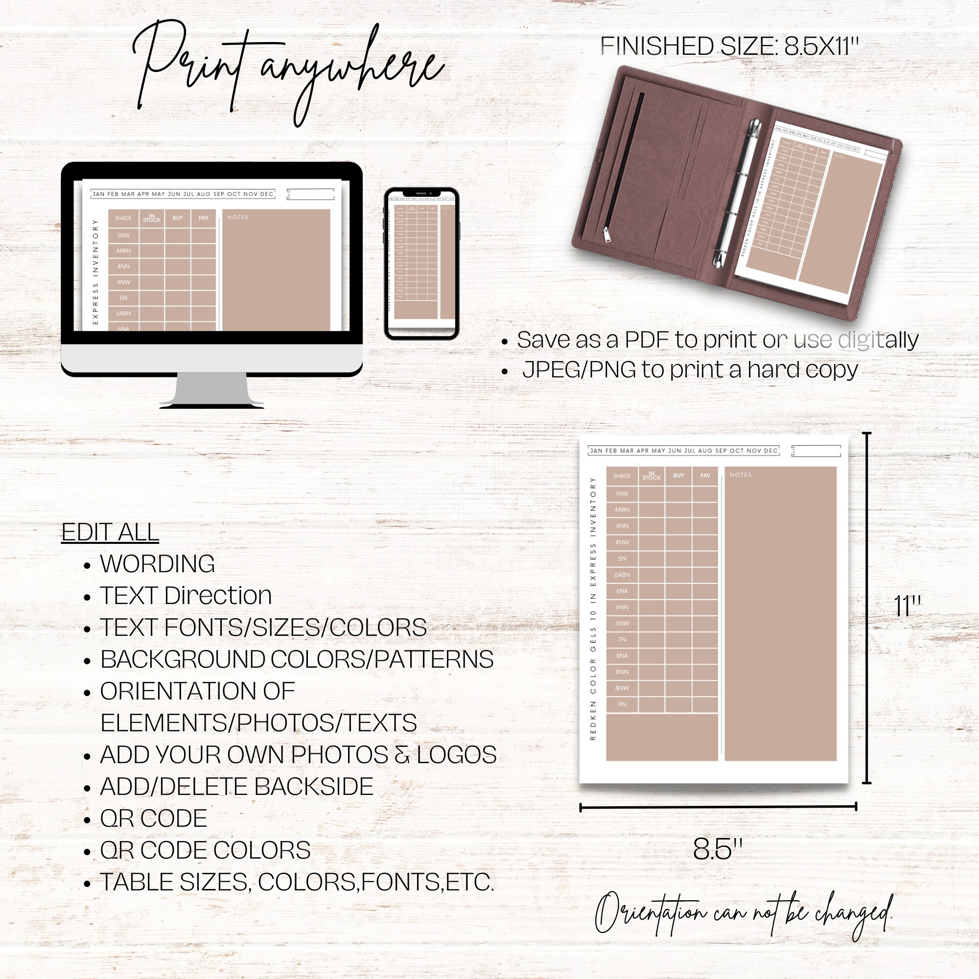 Redken 10 Min Express Color Line Inventory List, Salon Color Organizer ...