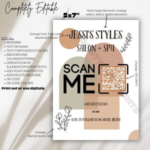 Salon Payment QR Code Template, Digital Download for Checkout - Etsy