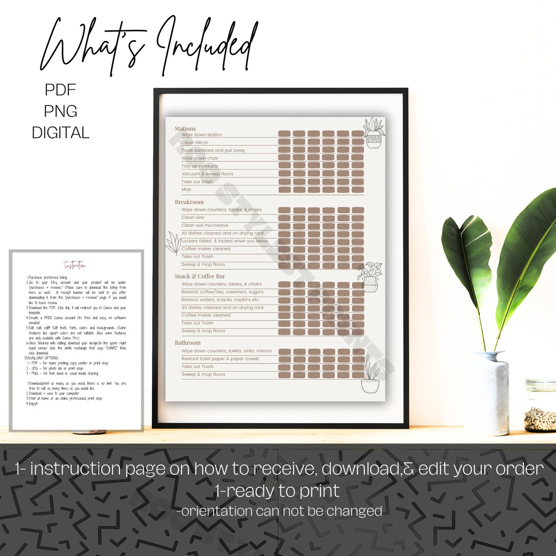 Cleaning Checklist Printable for Salons & Salon Owners, Digital ...